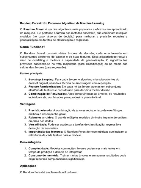 random forest um poderoso algoritmo de machine learning pdf aprendizado de máquina