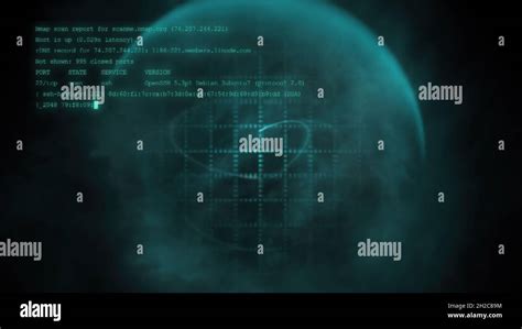 3d illustration futuristic hud interface and hacker code on a computer screen terminal stock