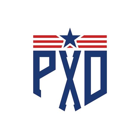 Premium Vector Patriotic Pxd Logo With Star And American Flag Straps