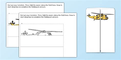 Helicopter Folding Art Template Teacher Made Twinkl