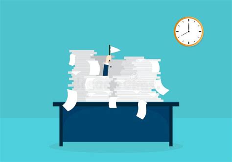 Businessman Working In The Office A Lot Of Paper Work On Table