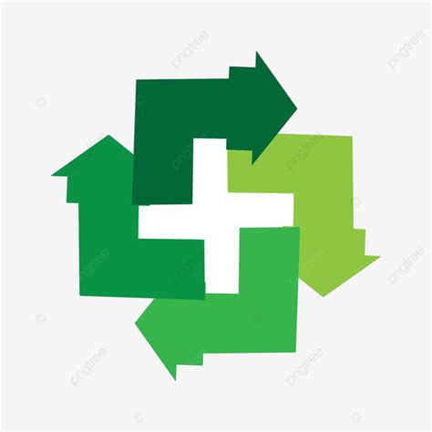 Green Arrow Recycle Logo Vector Icon Template Background Natural Life