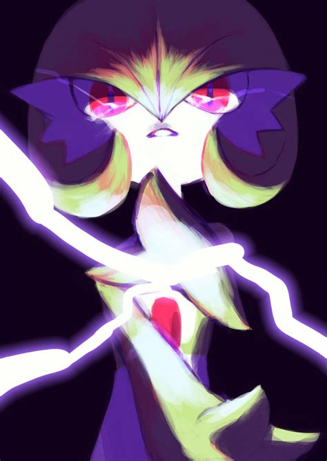 Safebooru Black Background Bob Cut Colored Skin Gardevoir Green Hair