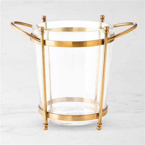 Antique Brass And Glass Champagne Bucket Williams Sonoma