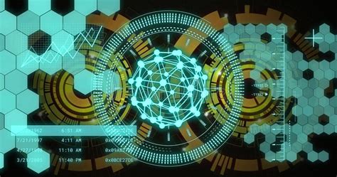 Digital Network And Data Processing Image Over Abstract Geometric