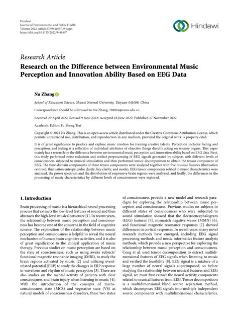 Pdf Research On The Difference Between Environmental Music Perception