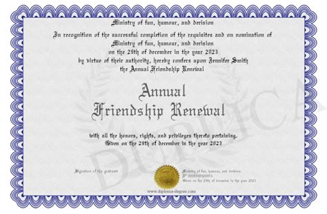 Annual Friendship Renewal