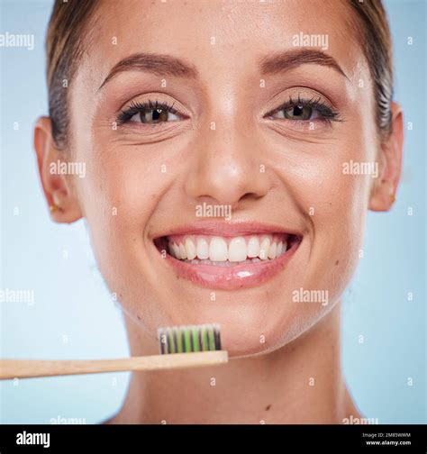 Brushing Teeth Dental And Woman With Toothbrush For Teeth Whitening