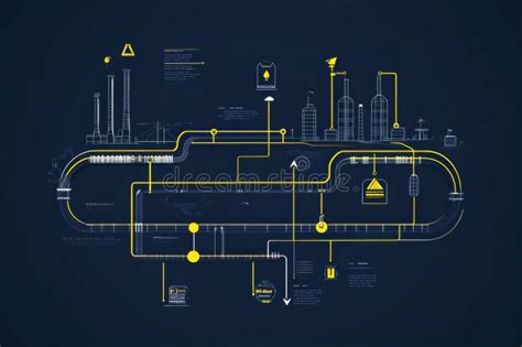 Detailed Minimalist Infographic Illustrating Gas Pipeline Flow And