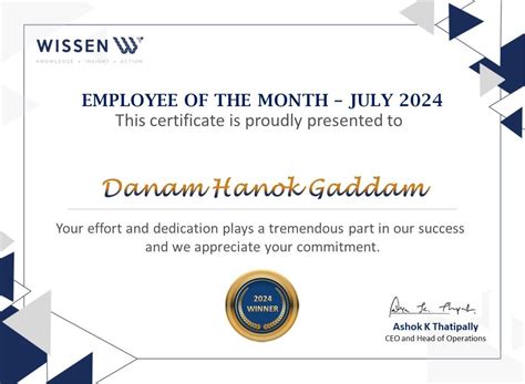 Danam Hanok Gaddam On Linkedin Employeeofthemonth Recognition