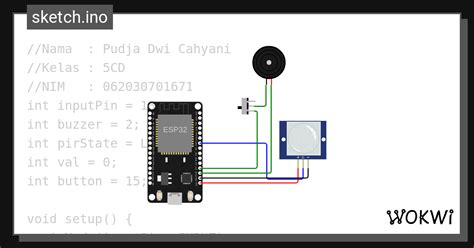 Pudja Dwi Cahyani 5cd Sensor Gerak Pirino Wokwi Esp32 Stm32