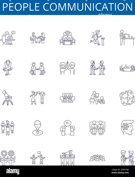 People Communication Line Icons Signs Set Design Collection Of Dialog