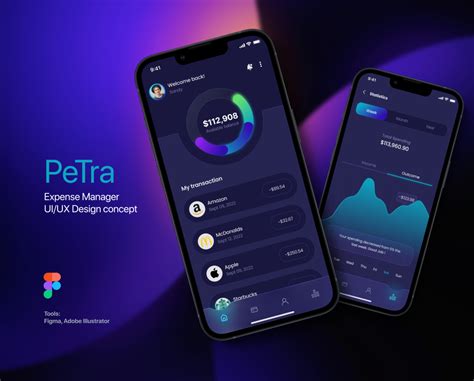 Expense Managing App Figma Mobile Template UI4Free