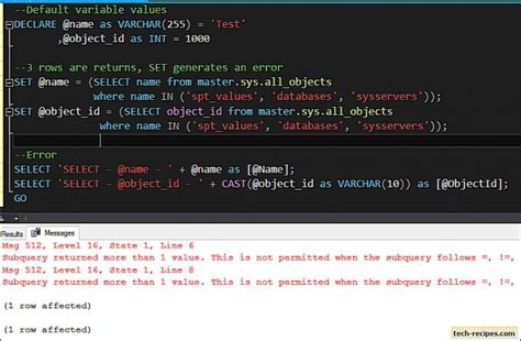 Select Vs Set For Variable Assignment In Sql Server