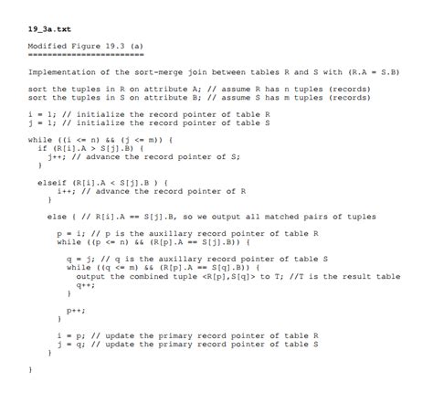 Solved Extend The Sort Merge Join Algorithm Shown In The