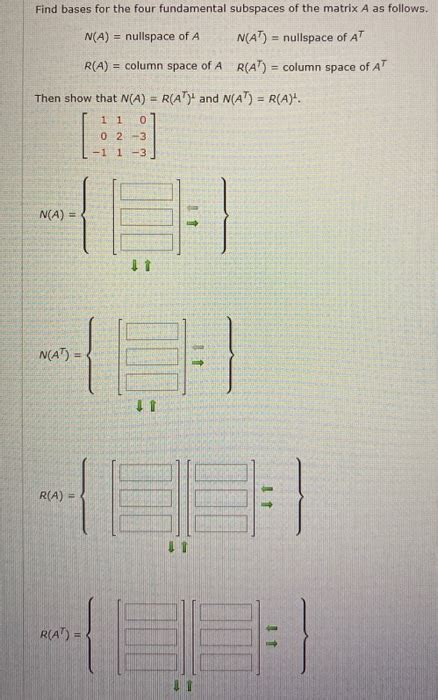 Solved Find Bases For The Four Fundamental Subspaces Of The Chegg
