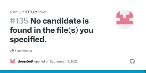No Candidate Is Found In The Files You Specified · Issue 135