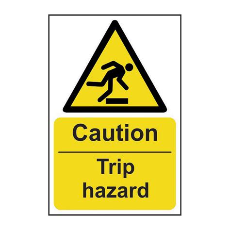 Centurion Caution Trip Hazard Sign Self Adhesive Vinyl 400mm X 600mm