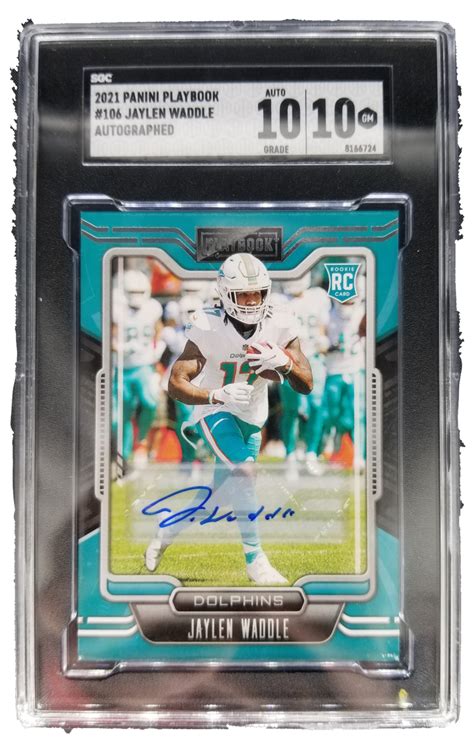 2021 Panini Playbook 106 Jaylen Waddle Auto Card Sgc 10 All In