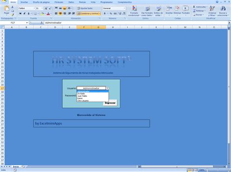 mini aplicaciones en Excel Control de Acceso a Usuarios en Excel Versión Simple