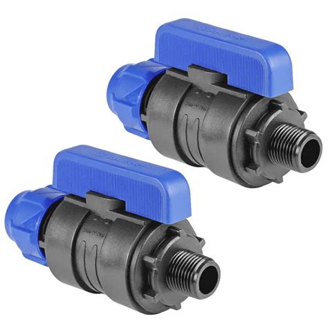 Кран шаровый VALFEX ПНД 20 - 1/2" цанга / наружная резьба (Набор - 2 ...