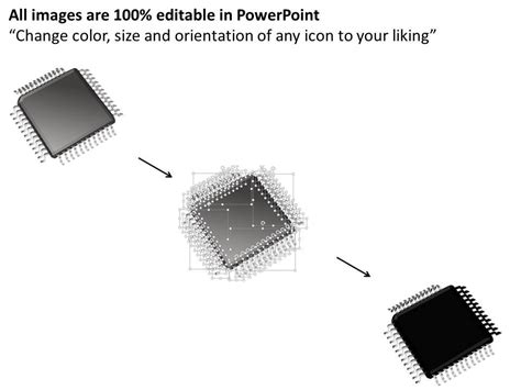 0814 3d Image Of A Microchip Microprocessor With Connections Coming Out Cpu Gpu Ppt Slides