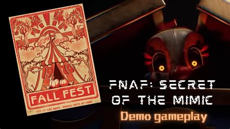 Spoiler Alert Fnaf Secret Of The Mimic Demo Gameplay Youtube