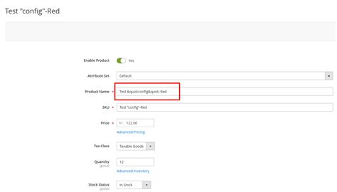 Special Characters In Configurable Associate Product Name Are Being