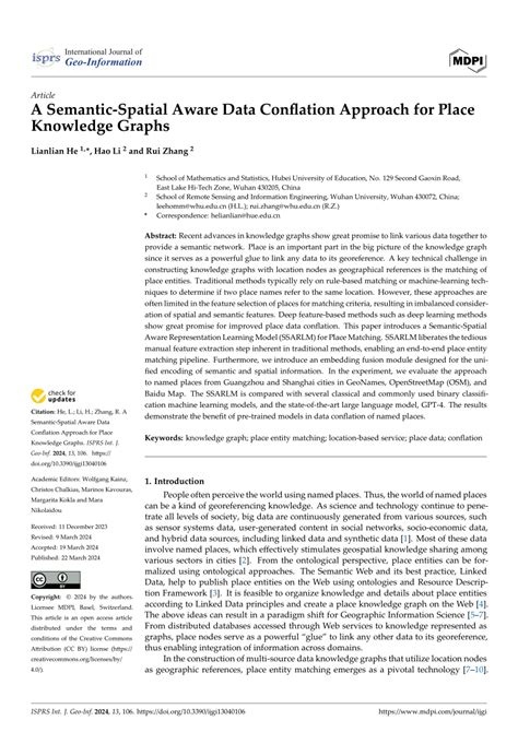 Pdf A Semantic Spatial Aware Data Conflation Approach For Place Knowledge Graphs