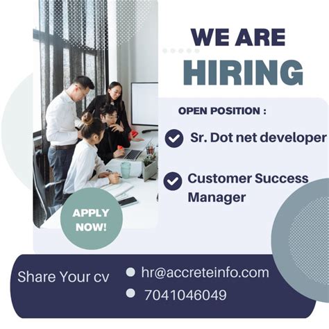 Hiring Dotnetdeveloper Customersuccessmanager Itjobs Gandhinagarjobs Accrete