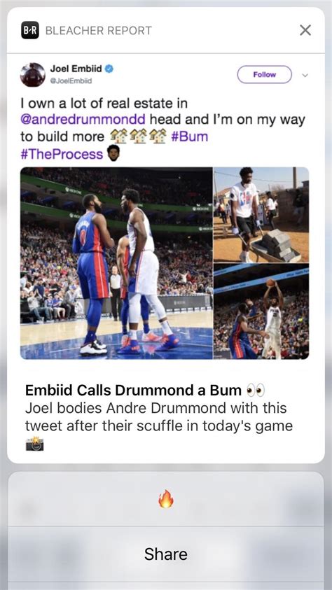 Joel Embiid Calls Andre Drummond A “bum” On Twitter Rdetroitpistons