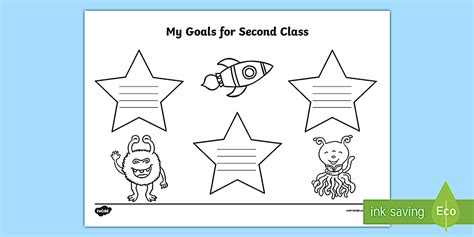 My Goals For Second Class Worksheet Worksheet