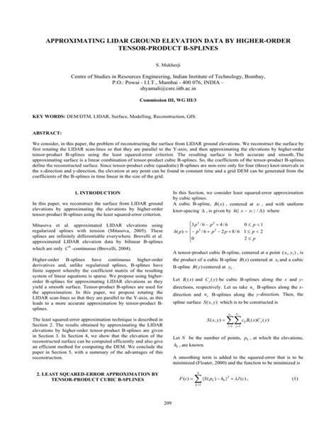 approximating lidar ground elevation data by higher order tensor
