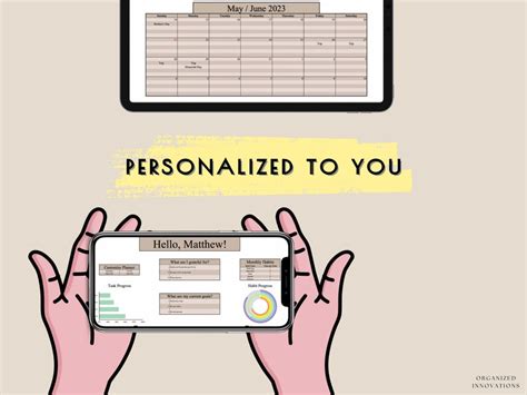 Digital Planner Excel Template Personal Planner Daily Planner
