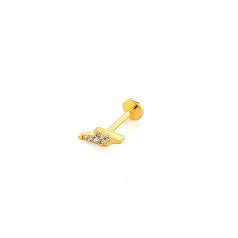 18g 16g Labret Casting Lightning Bolt Pico Body Jewelry