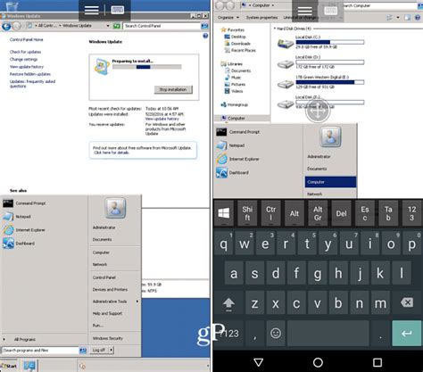 using android with microsoft remote desktop app
