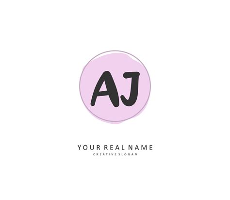 Aj Initial Letter Handwriting And Signature Logo A Concept Handwriting