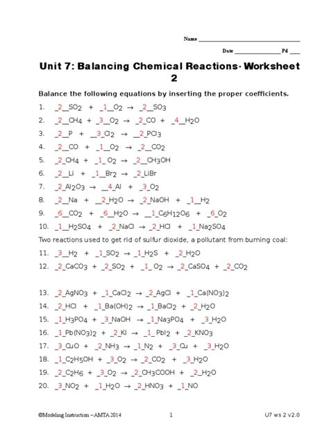 Rearranging Atoms Worksheet Answer Key Fill Online Printable