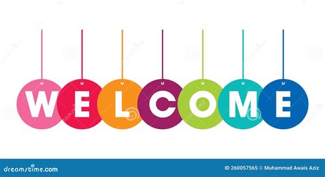 Colorful Welcome Design Template WELCOME Letters Banner Stock Vector