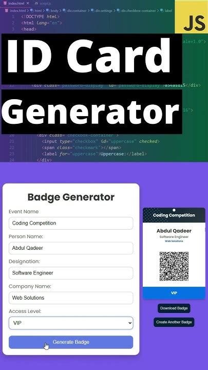 create id cards html css js webdesign smartphone webdevbeginner youtube