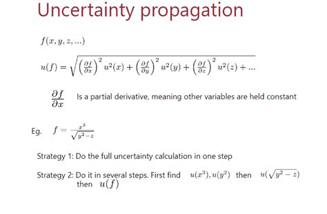 Solved Uncertainty propagation f(x,y,z, ...) u(h) = V(A) | Chegg.com