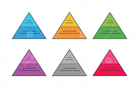Colorful Pyramid Diagram Set Triangle Hierarchy Template Stock Vector Illustration Of Scheme