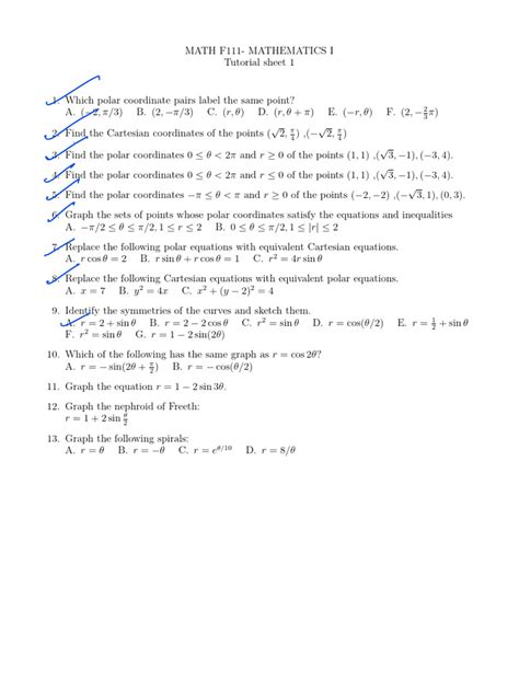 Tutorial Sheet 1 Pdf