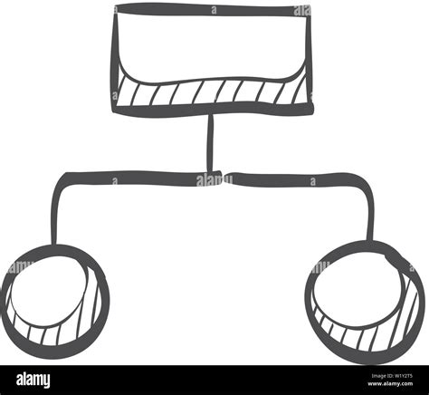 Hierarchy Icon In Doodle Sketch Lines Office Management Team Work