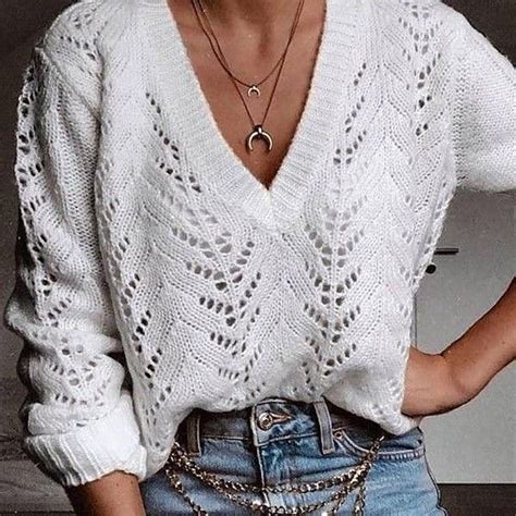 Пуловер с V образным вырезом 10 моделей