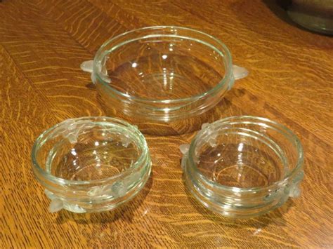 Mikasa Satin Frosted Rose Crystal Glass Bowl Serving Set By
