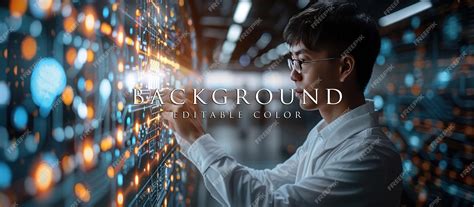 Focused Programmer Interacting With Digital Interface Premium Ai