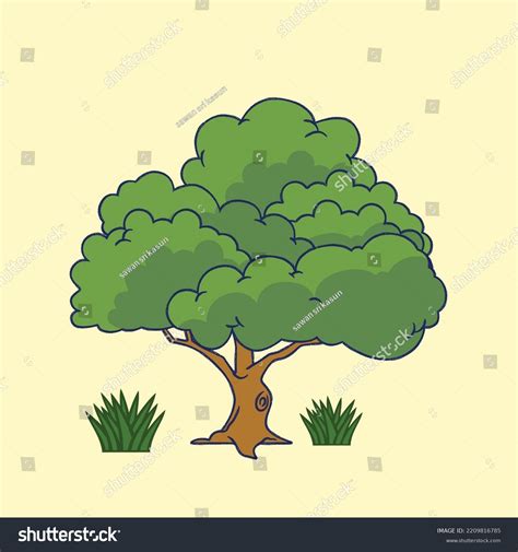 Editable Illustrated Simple Tree Template Stock Vector Royalty Free