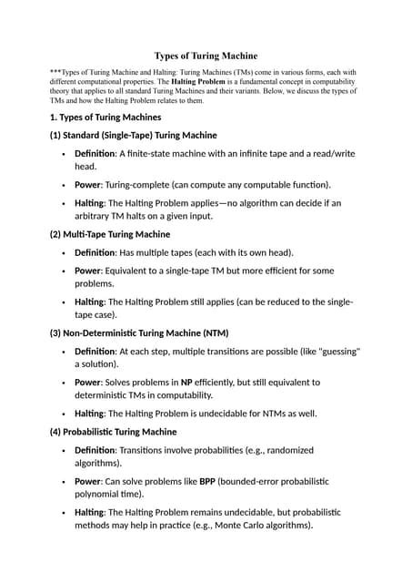 Types Of Turing Machine Docx