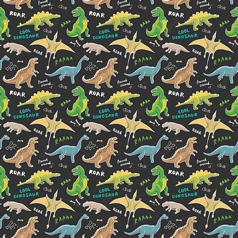 Dino Seamless Pattern Background Dinosaur Dino Vector Background Image For Free Download